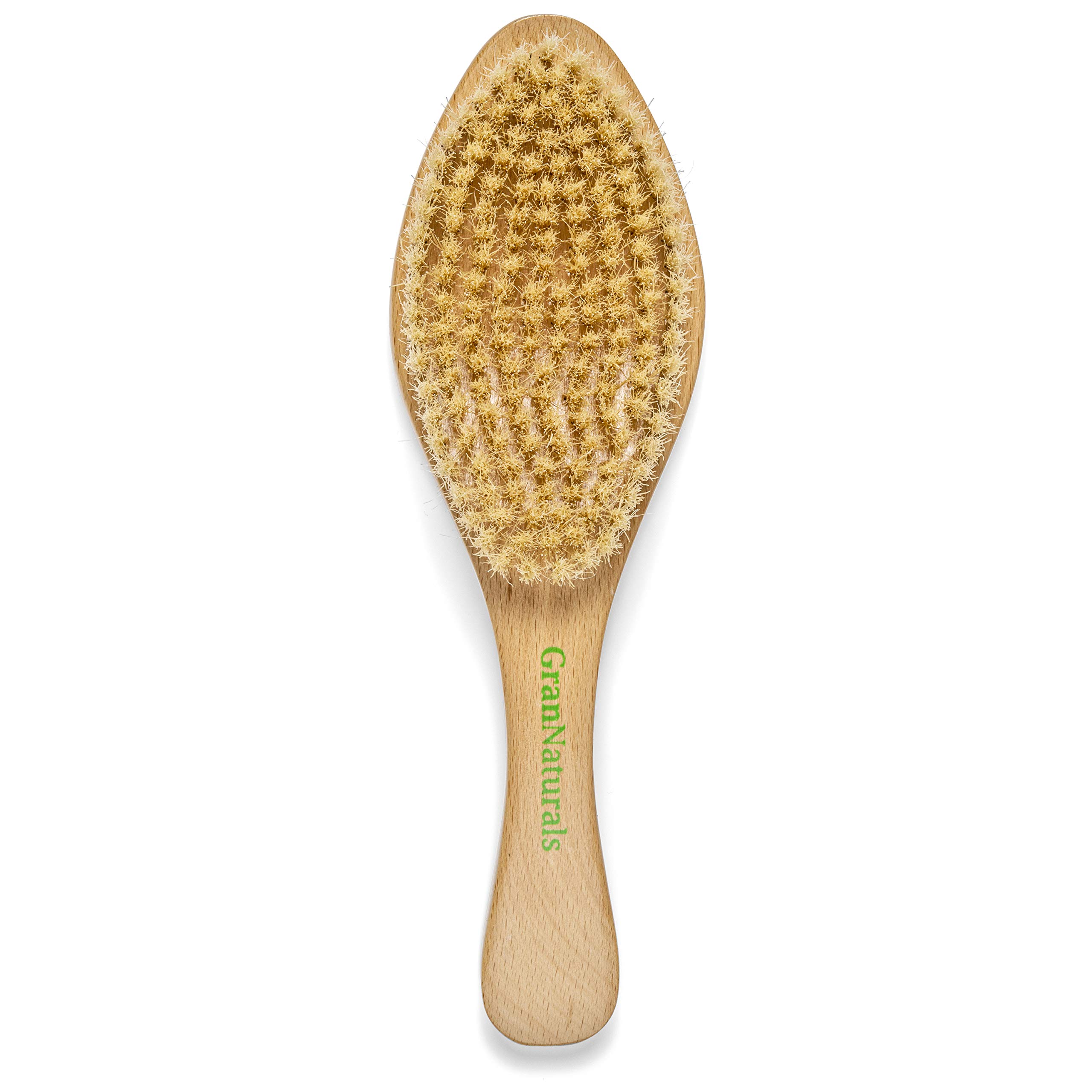 GranNaturals Soft Wave Brush - Curved Boar Bristle Smoothing Hair Brush for Slick Back Hair and 360 Waves