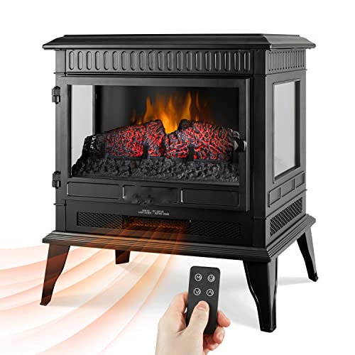 GADEN Fireplace heaters for Indoor use Logs with Lights 5 Adjustable Brightness Timer Remote Control