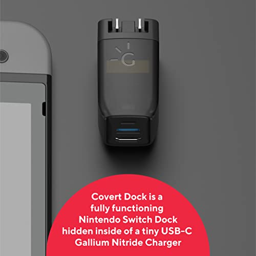 GENKI Global Covert Dock for Nintendo Switch - Ultra Portable Dock and USB-C 3.1 Cable for TV Docking & Charging, Additional 3 Regional Adapters Included