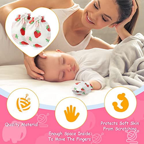 Geyoga Newborn Baby Mittens No Scratch Mittens Soft Elastic Infant Baby Gloves Mittens for 0-6 Months Baby(Lovely Style, 40 Pairs)