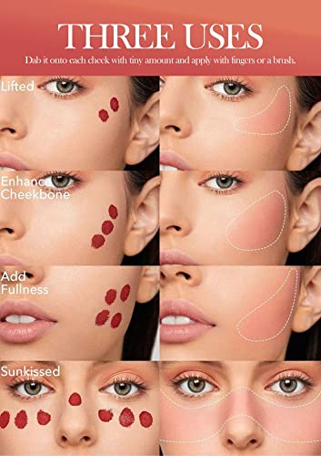 GL-Turelifes Cream Liquid Blush Makeup, Air Cushion Blush for Cheeks, High Pigment, Weightless, Velvet Mousse, Natural-Looking Long Lasting, Dewy Finish, Easy to Blend Blusher (#1 Love Cake)