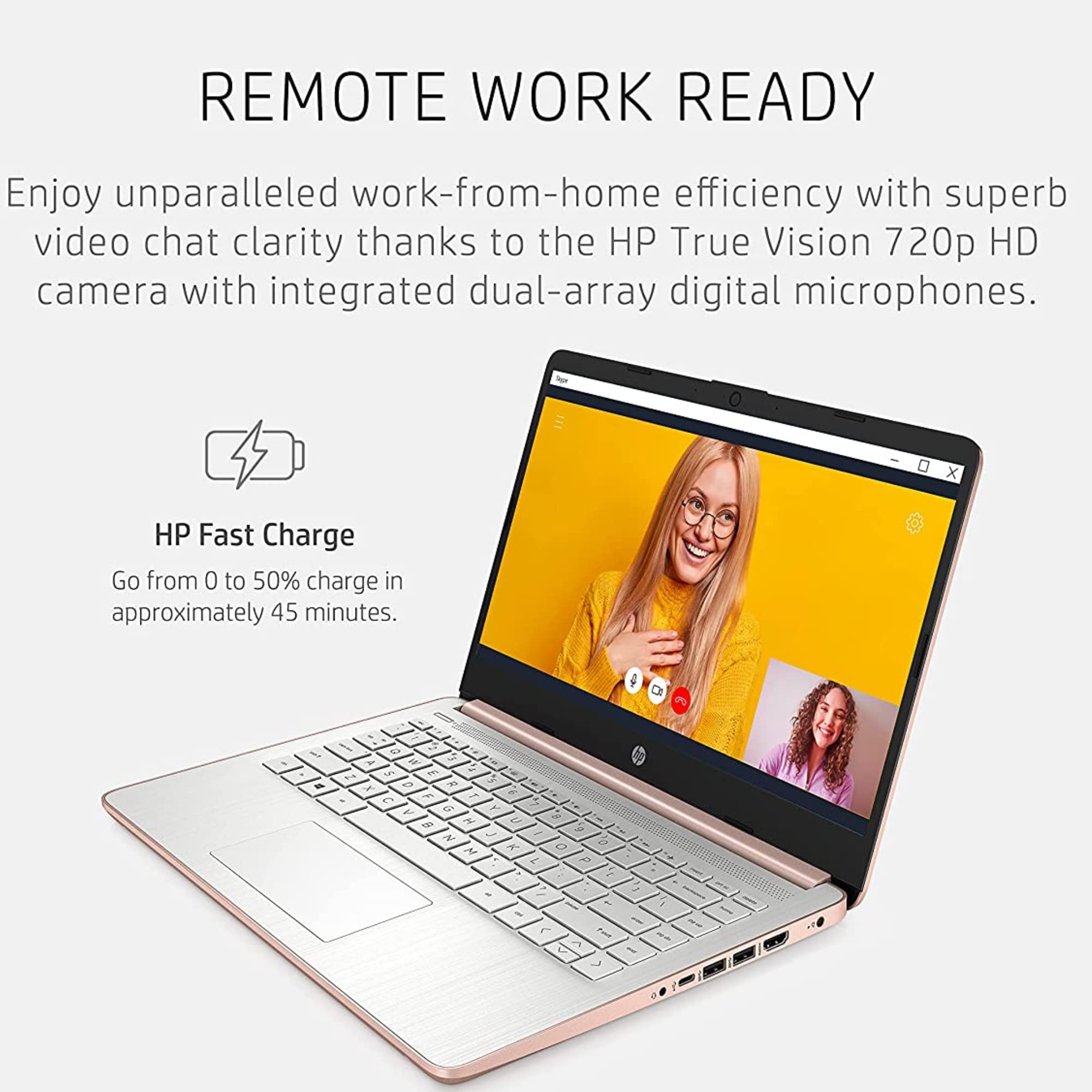 HP Latest Stream 14" HD Laptop, Intel Celeron Processor, 16GB Memory, 64GB eMMC Storage, Fast Charge, HDMI, Up to 11 Hours Long Battery Life, Office 365 1-Year, Win 11 S, Microfiber Bundle, Pink Gold