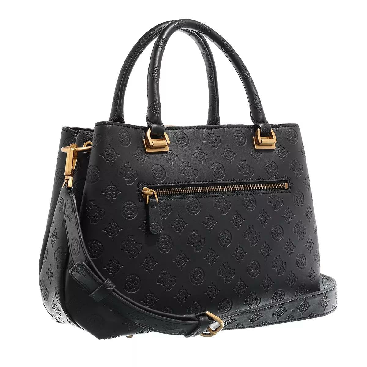 GUESS G VIBE GIRLFRIEND SATCHEL BAG IN BLACK LOGO, BLACK LOGO, One Size