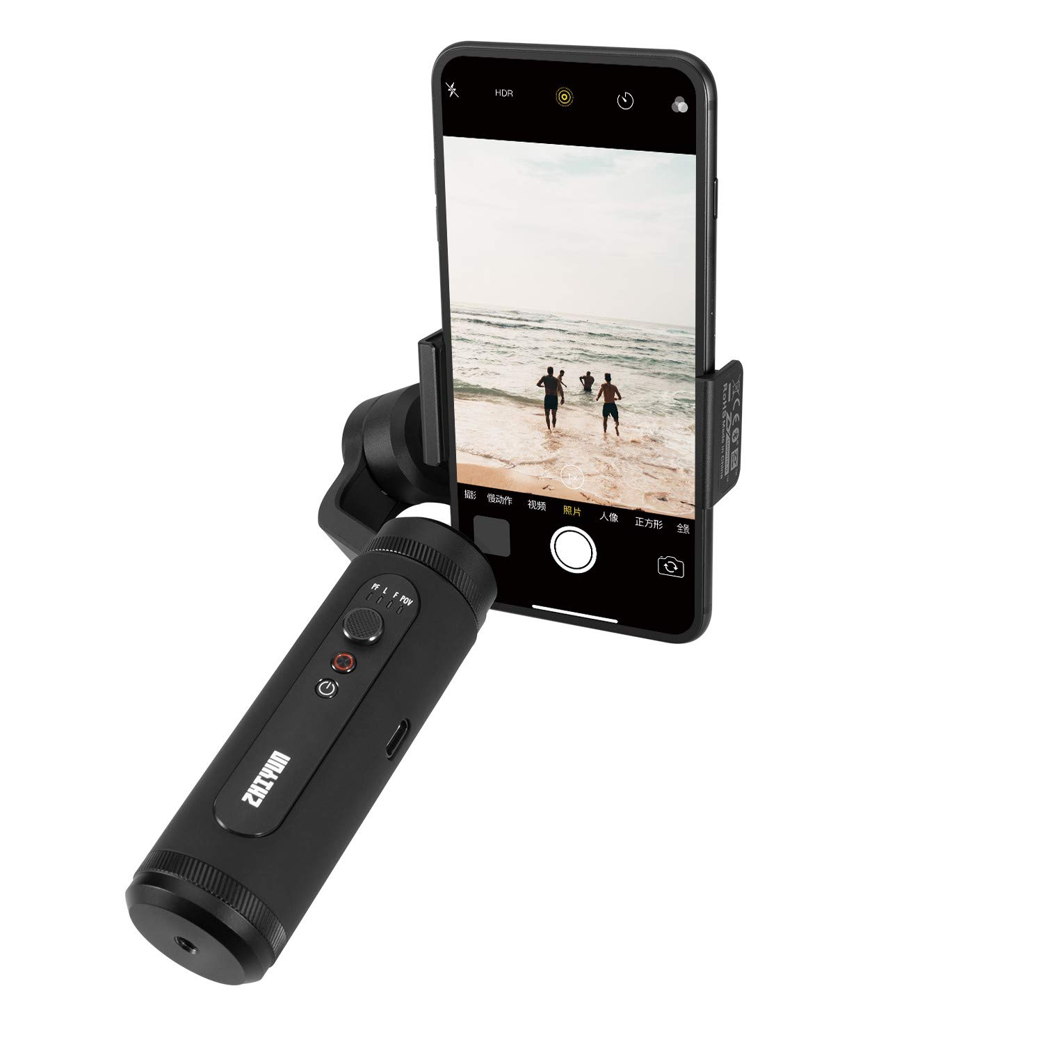 Gimbal Stabilizer for iPhone 14 13 Pro Max 12 11 X XR XS Max Smartphone Vlog Youtuber Live Video Record Inception Mode Face Object Tracking Motion Time-Lapse 3-Axis gyro Zhiyun Smooth Q2 (Pocket Size)