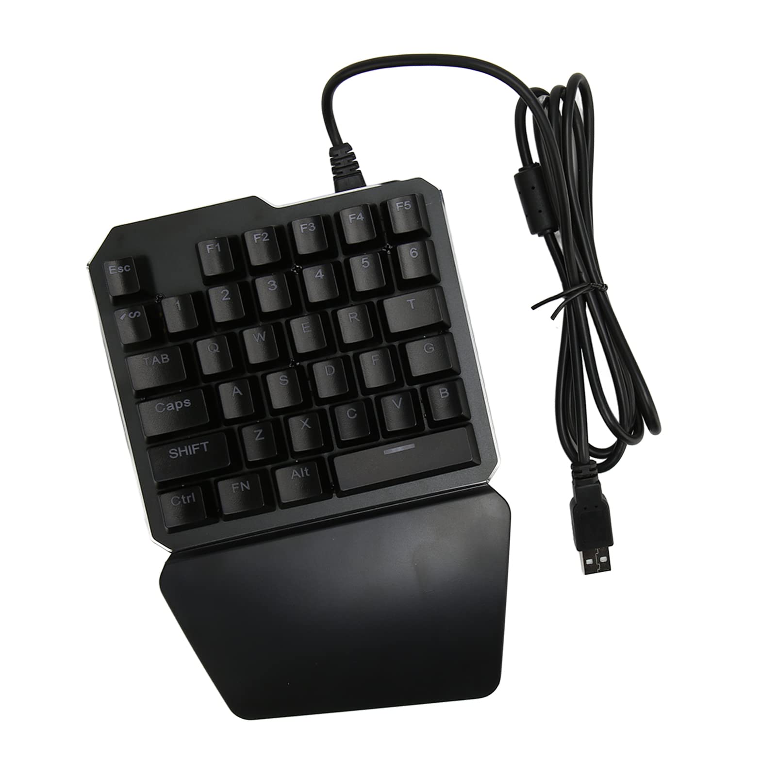 Lazmin112 One Handed Keyboard, 35 Keys USB Blue Switch Wired Single Handed Keyboard, RGB Mechanical Gaming Ergonomic Keyboard
