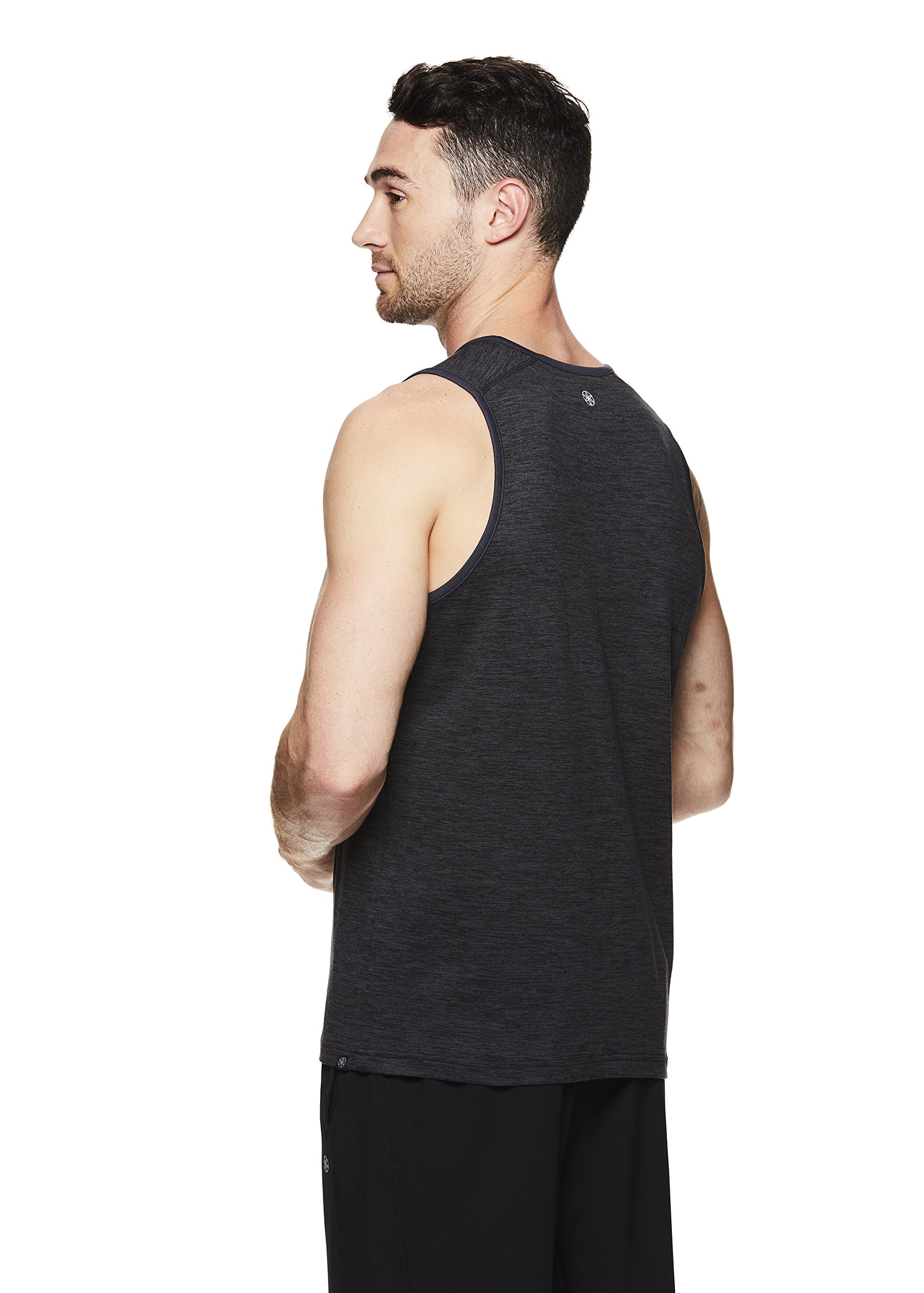 Gaiam Men's Everyday Basic Muscle Tank Top - Sleeveless Yoga & Workout Shirt - Rifle Green Heather, Small