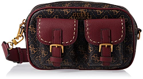 GUESS No Limit Crossbody Sling Brown Logo/Merlot One Size