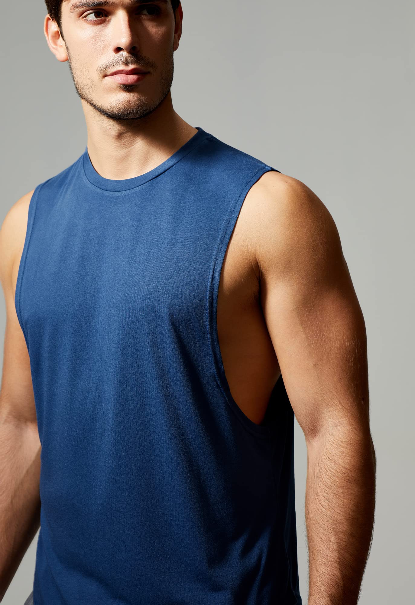 GYM REVOLUTION Men's 5 Pack Workout Sleeveless Shirts Muscle Gym Tank Tops Black XXL