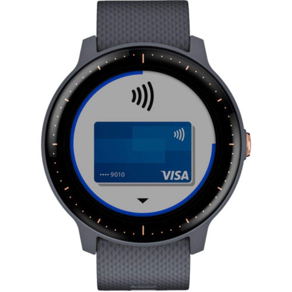 Garmin Vivoactive 3 Music, Multisport GPS Watch with Music Storage, Built-in Sports Apps, Automatic Sync and Supports Spotify, Granite Blue with Rose Gold Hardware (Renewed)