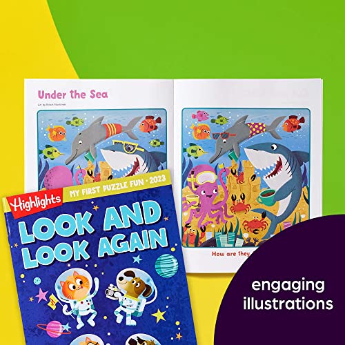 Highlights My First Puzzle Fun 2023 Puzzle Books for Kids Ages 3-6, 4-Book Set of Matching, Mazes, Spot-The-Differences, and More Travel-Friendly Screen Free Brain-Boosting Activities