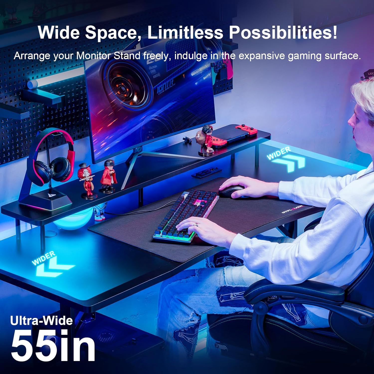 GTRACING GTP210 Gaming Desk, Large, Black