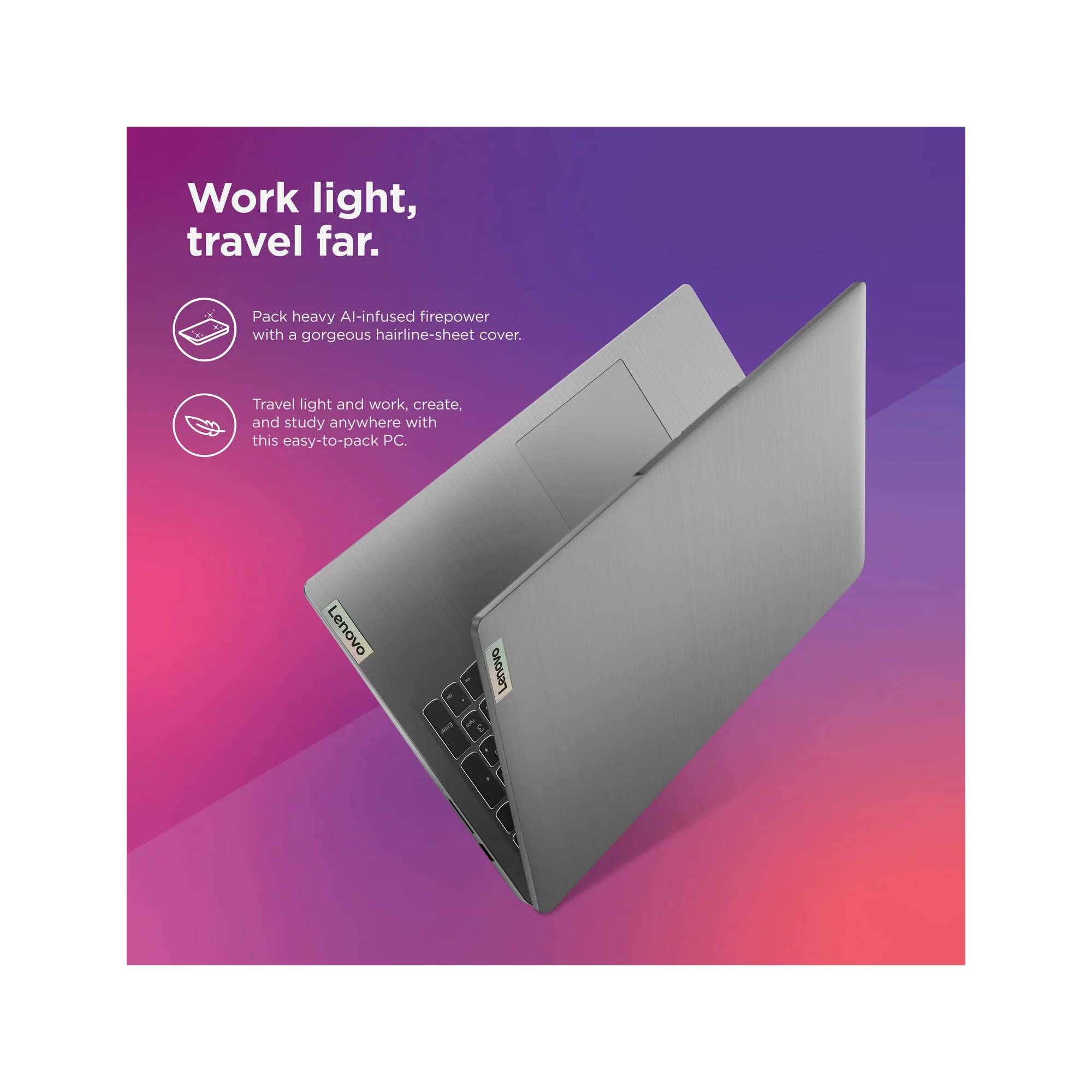 Lenovo Ideapad 3 15.6 Inch FHD Laptop, AMD Ryzen 5 5500U, 8GB RAM, 256GB SSD, Windows 11,Wi-Fi 6, Bluetooth 5, Bundle with JAWFOAL