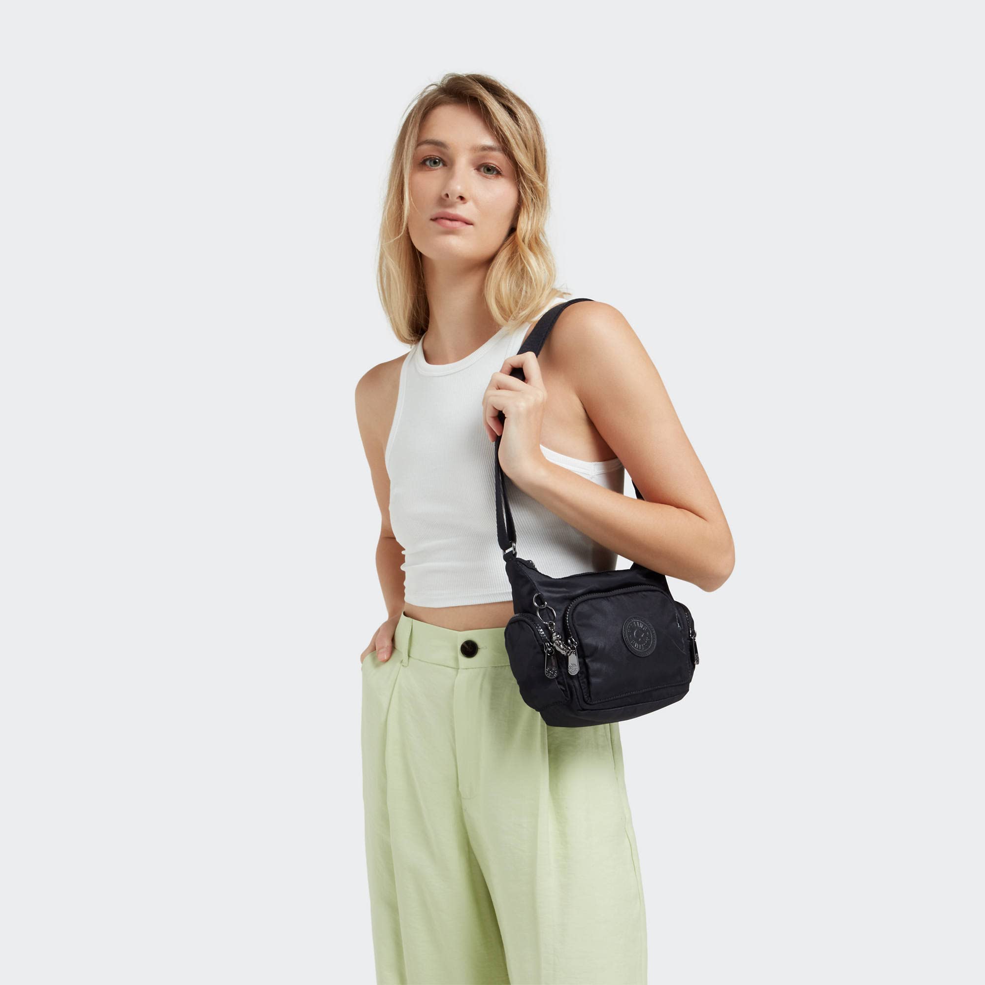 Kipling Gabbie Mini Crossbody Bag Black Camo Emb