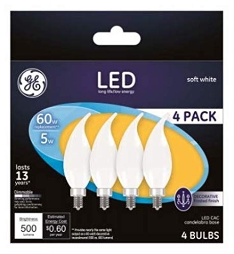 GE Lighting 37463 LED Decorative Light Bulb, Frosted, 5-Watts, 4-Pk. - Quantity 1