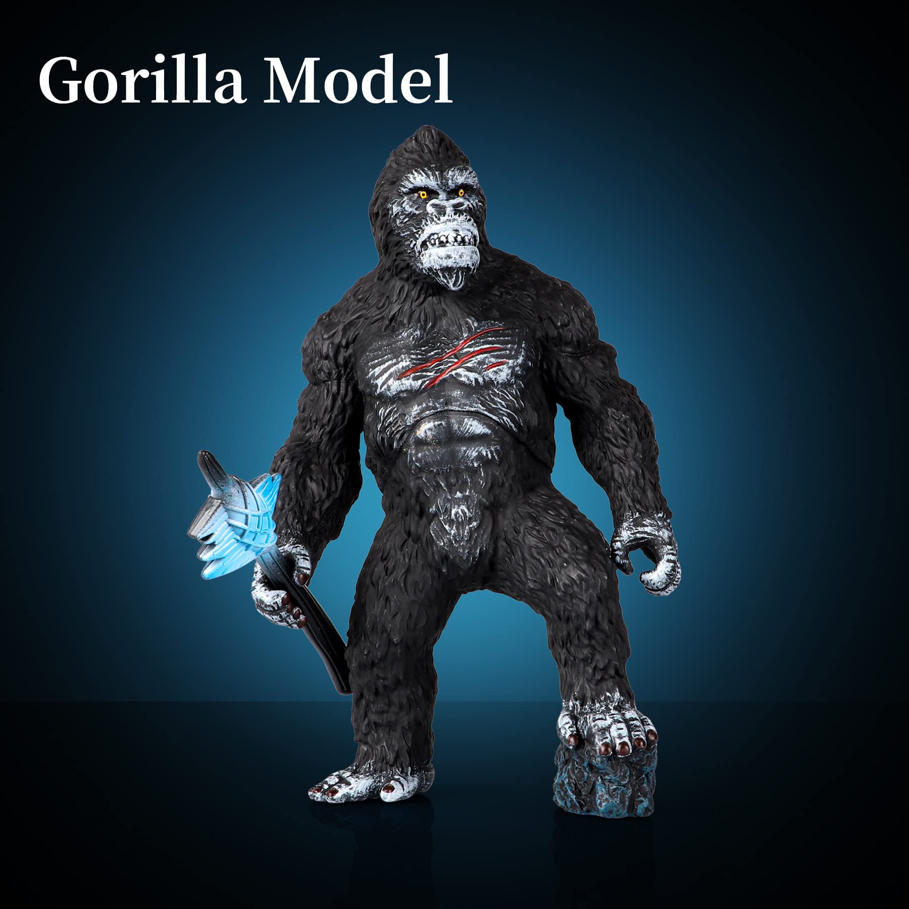 Happy dream King Kong Gorilla Realistic Action Figure Toy Movie 2021 Detachable Tomahawk Weapon Chimpanzee Simulation Model Collection Decoration Gift