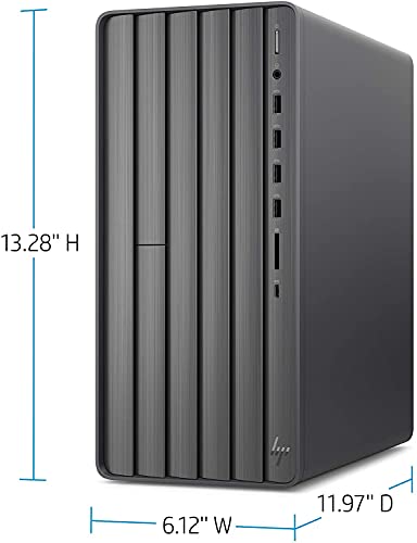 HP 2022 Newest Envy Desktop Computer 6-Core Intel i5-12400 16GB DDR4 RAM 512GB M.2 NVMe SSD 1TB HDD Intel UHD Graphics HDMI VGA USB-C WiFi AX BT RJ-45 Mouse Keyboard Windows 11 Pro w/RE USB