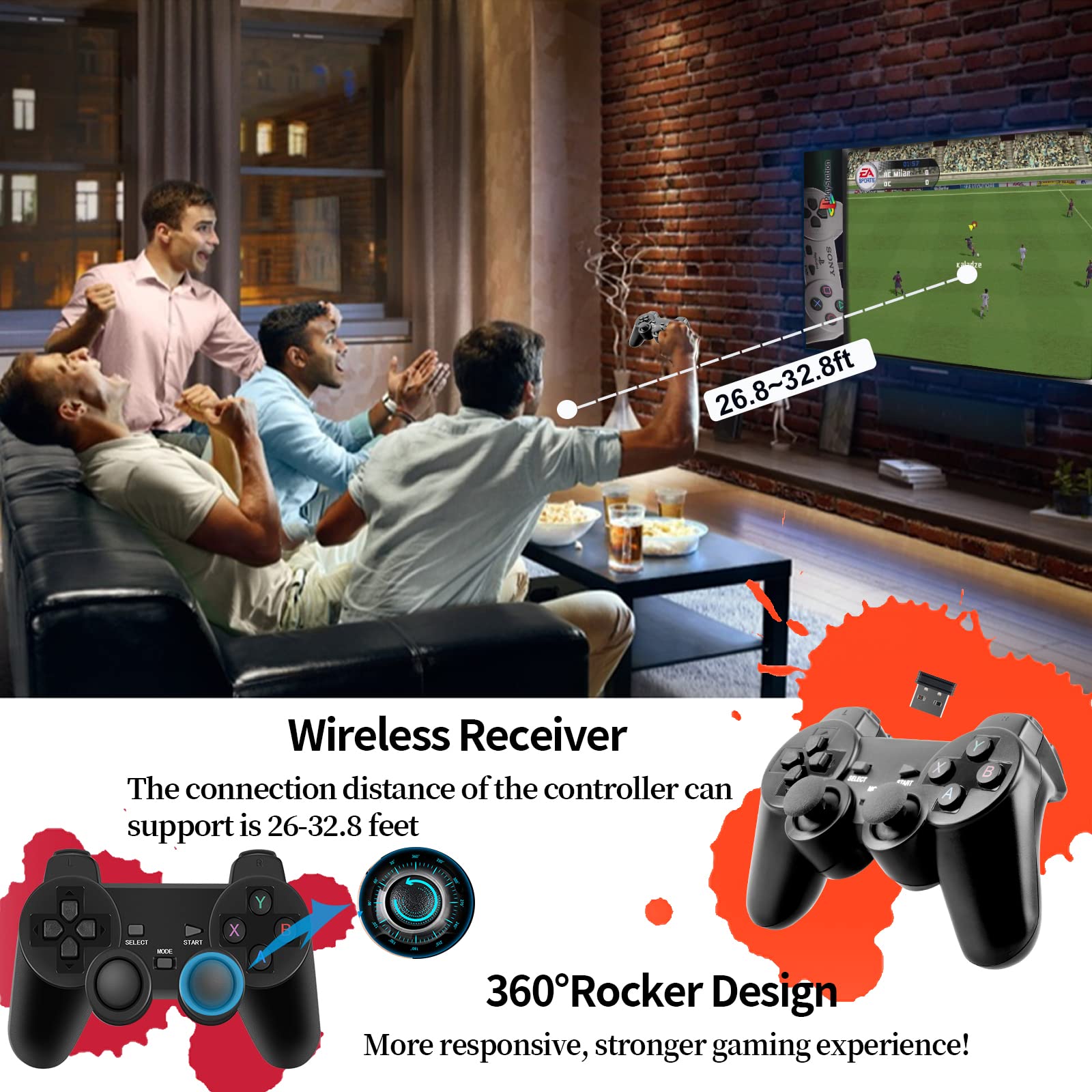 JFamiglia 2TB External Hard Drive Game Consoles Built-in 52,247 Retro Games, Video Game Console Game Drive for Windows PC/Mac, HDD USB 3.0, 84+ Emulator Console, No Duplicates
