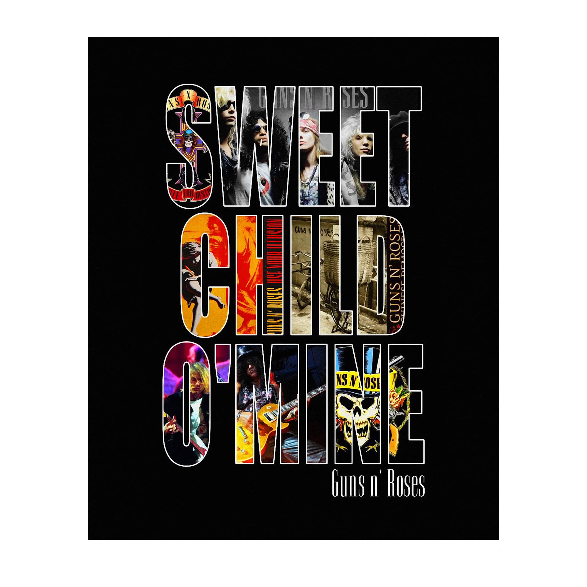 Gun N Roses-Sweet Child O Mine Music Band Wall Art Decor, This Ready to Frame Music Wall Decor Poster Print is Good For Music Room, Office, Studio, And Man Cave Room Decor Aesthetic, Unframed - 8X10"