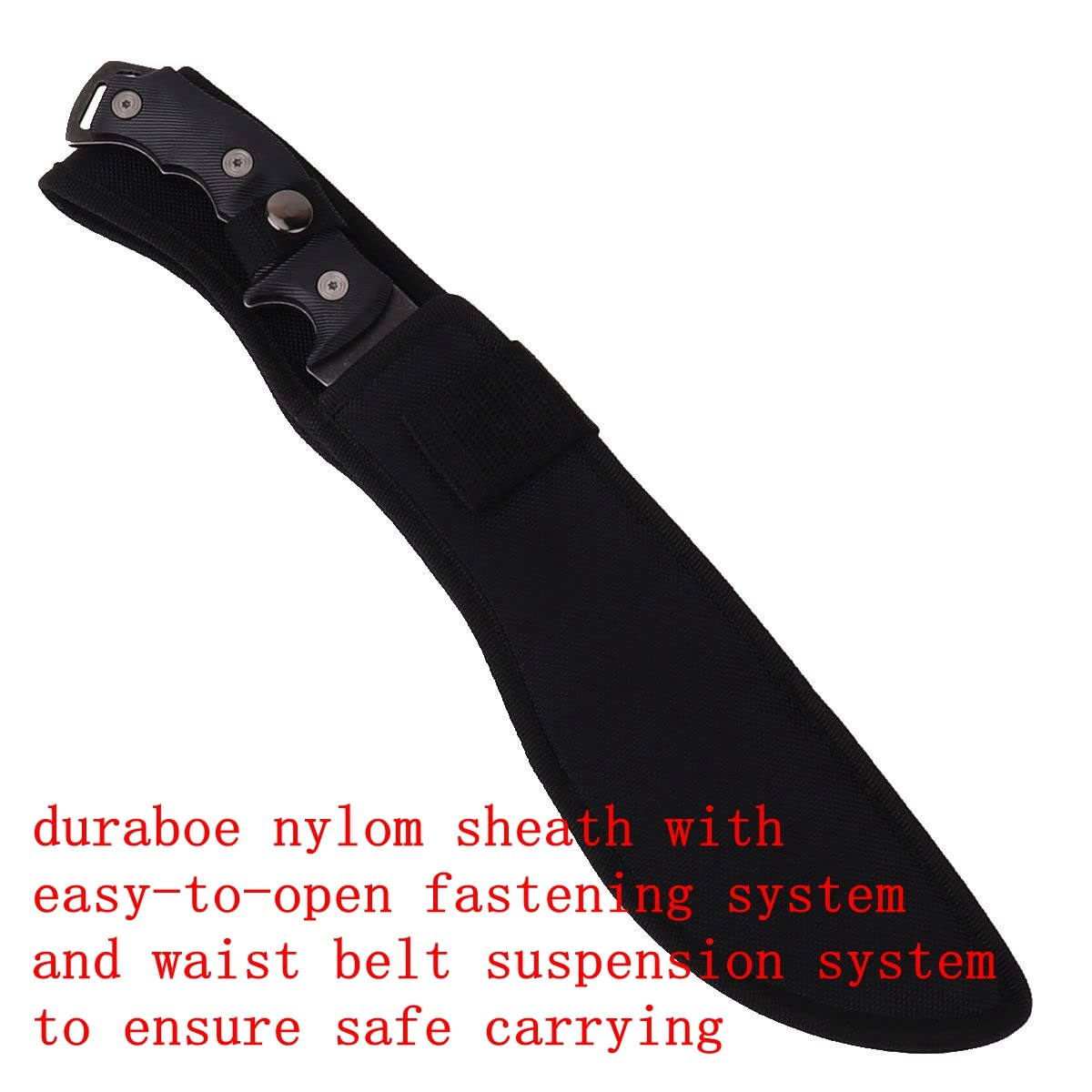 HAOMING Full Tang Recurve Tactical Bowie with Sheath Hunting Knife for Outdoor tool