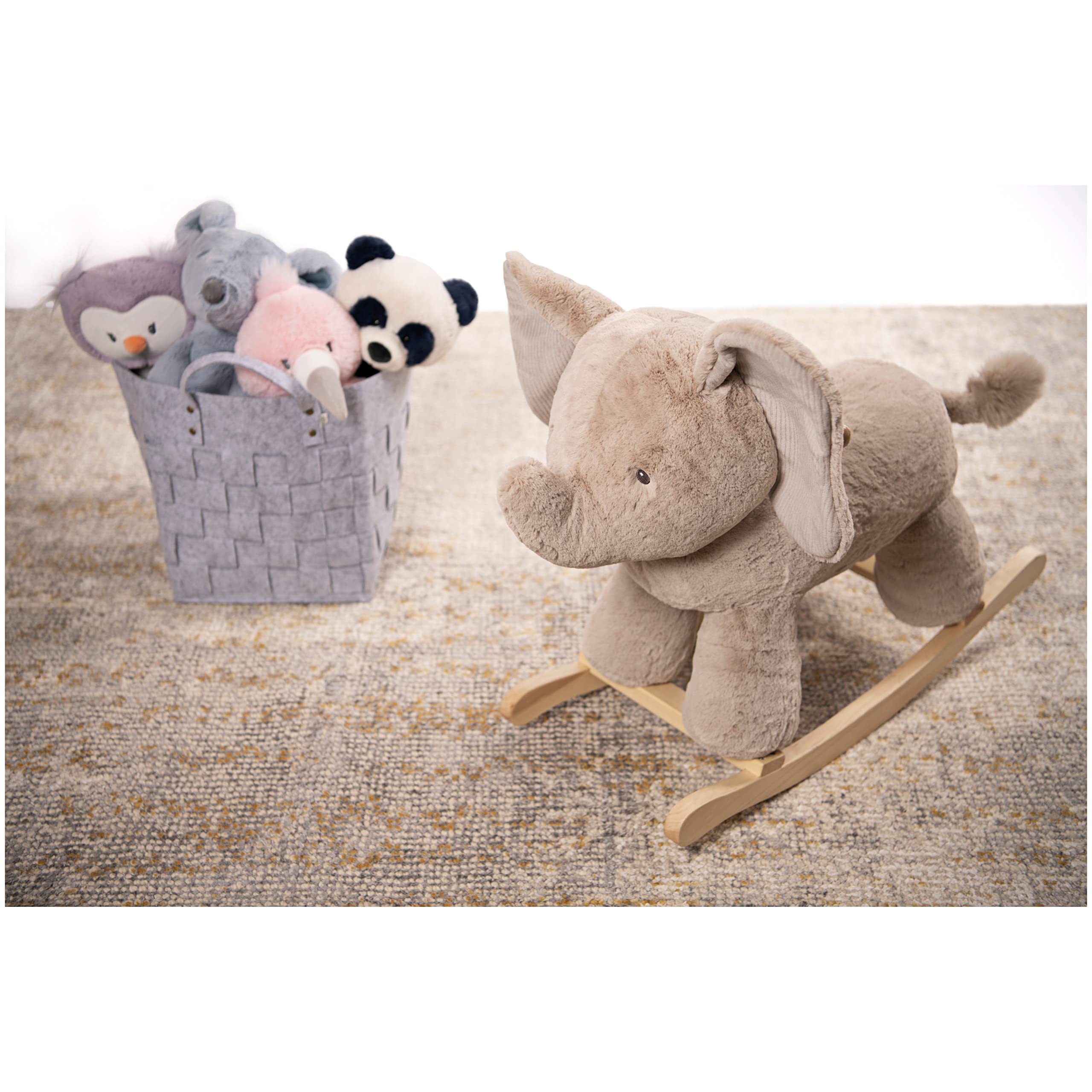GUND Baby Lamb Rocker with Wooden Base Plush Stuffed Animal Nursery, Cream, 21.5"