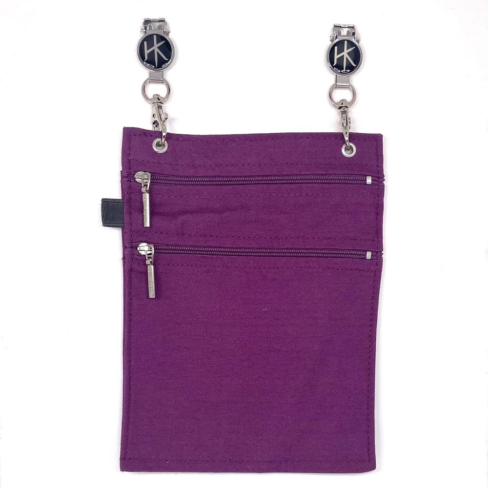 HipKlip Purse with 2 Klips (100% Cotton) - now everything's handy! (Purple, X-Large)