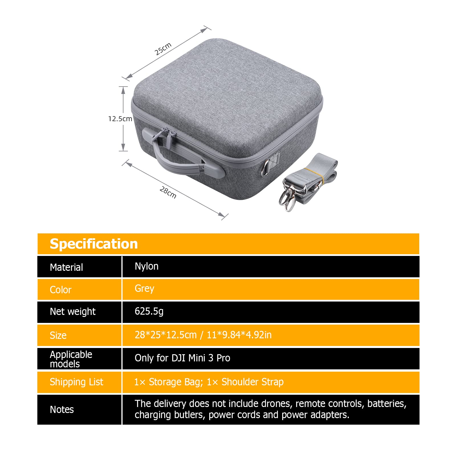 iEago RC Mini 3 Pro Carrying Case Portable Storage Bag Travel Hard Case Compatible with DJI Mini 3 Pro Drone with DJI RC/RC-N1 Controller and Other Accessories [Case Only]