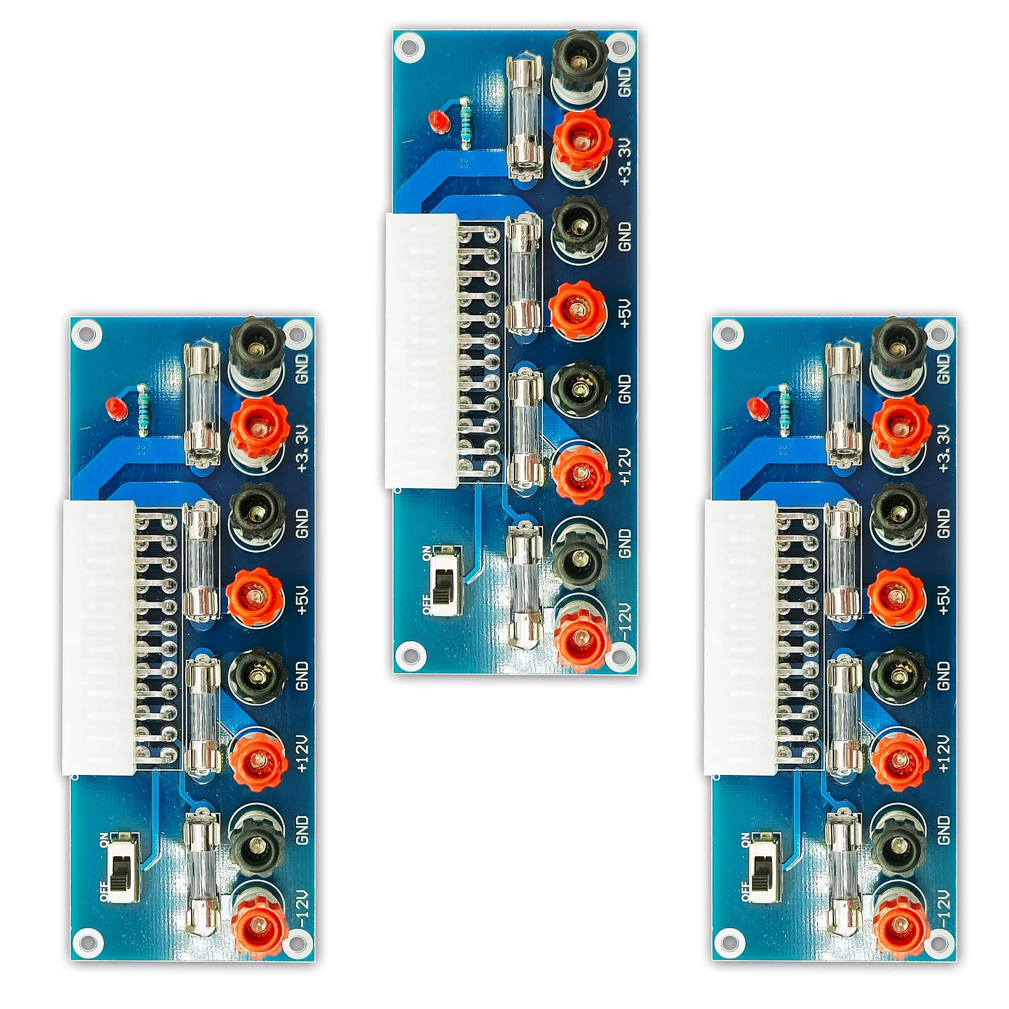 Hyhpsjiee 3pcs 24 Pin ATX Power Supply Breakout Adapter Module Desktop Computer Chassis Computer PC Power Supply Breakout Module Adapter 12V 5V 3.3V ATX Transfer Board.