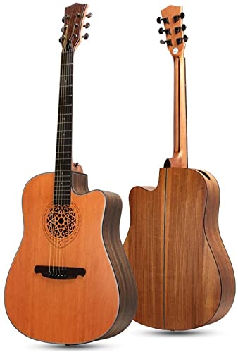 Guitar Kit, String Instrument Electronic Guitar Acoustic Guitar , Beginner Classical Guitar Handmade Student Practice Adult Ballad Musical Instrument Can Carry ( Color : A-brown , Size : Long-105cm )
