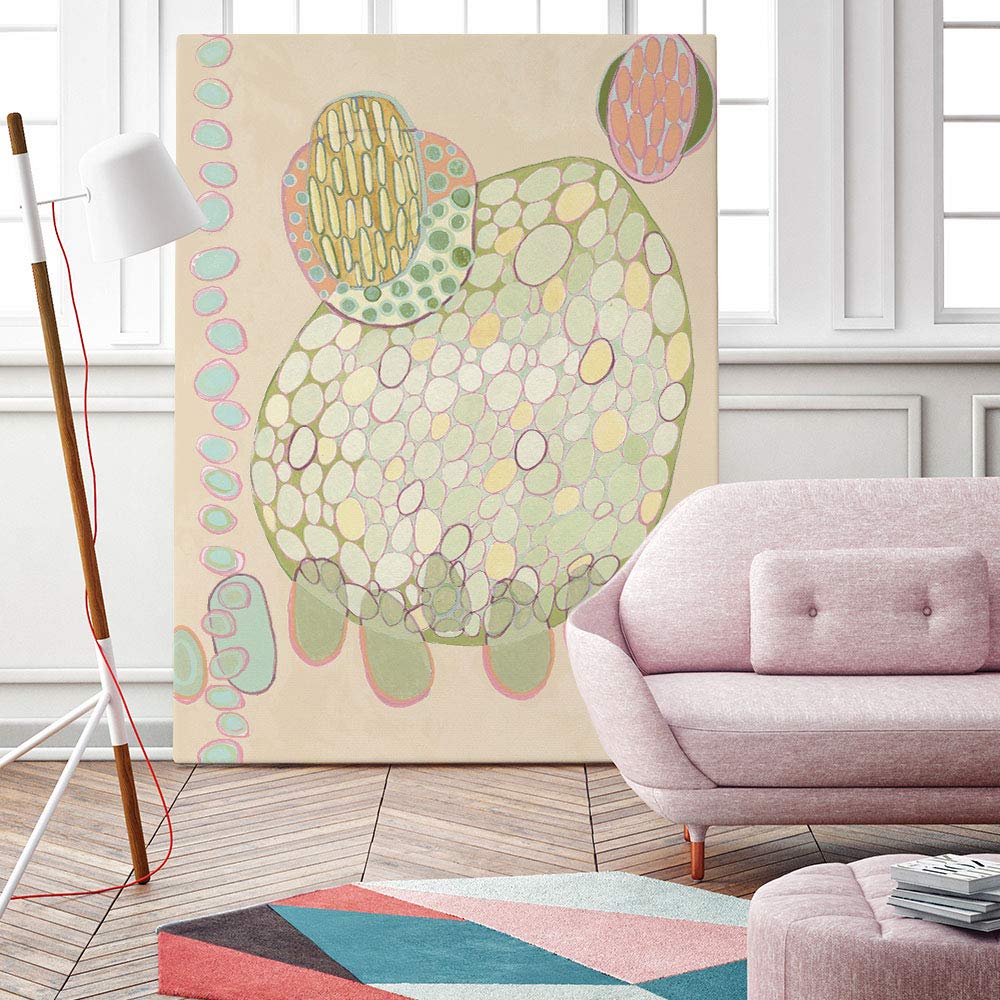 Giant Art Elevated Pod II One Piece Huge Modern giclee Canvas Print, 54 x 72, Green