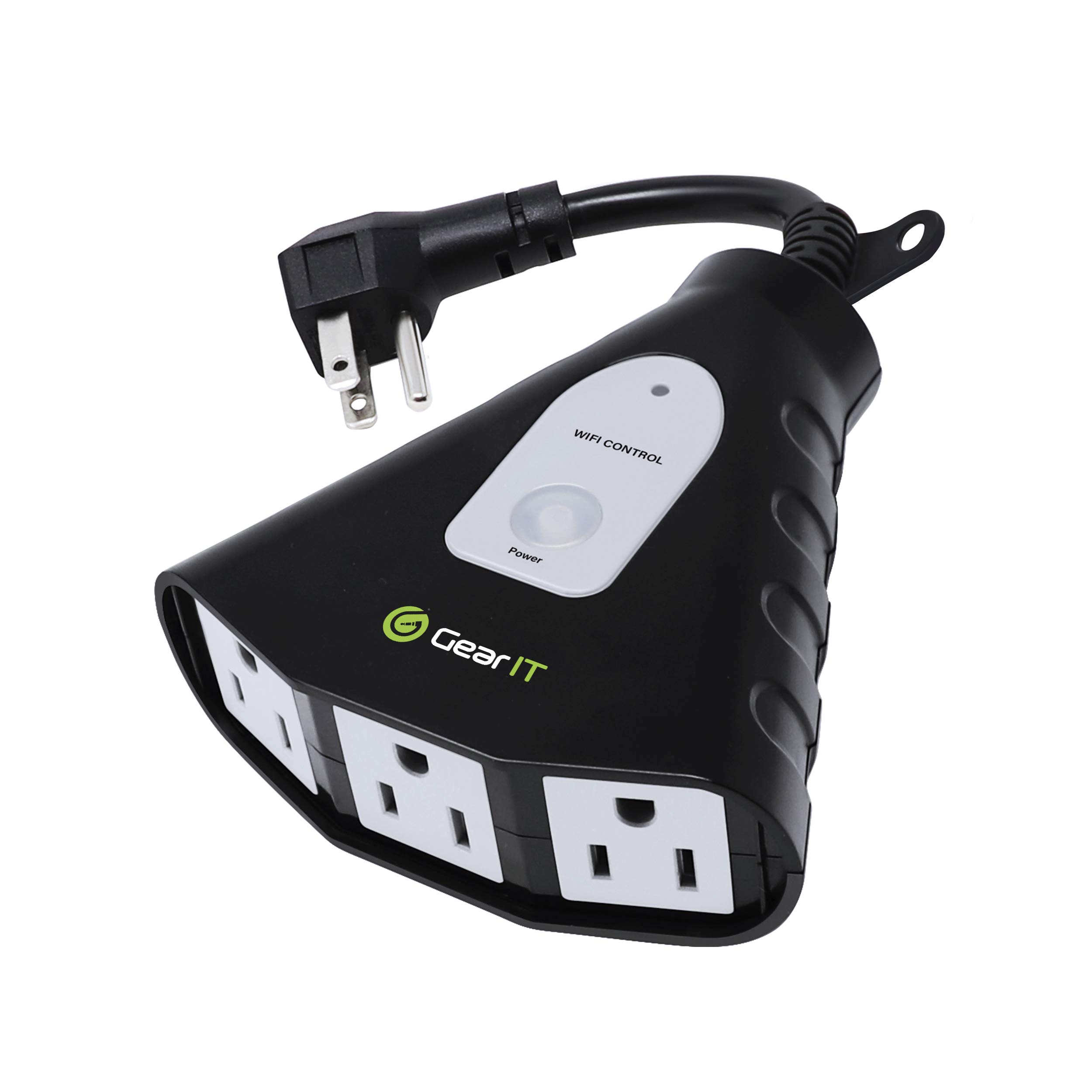 GearIT Outdoor Smart Plug, Smart Home Wi-Fi Remote Control Timer Outlet with 3 Sockets for Indoor/Outdoor - Compatible with Alexa and Google Assistant - No Hub Required