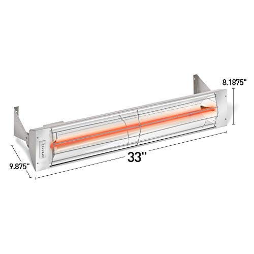 Infratech W-1512 BL Stainless Steel 33โ Single Element Fixture 1500 Watt, 120 Volt, Black Finish