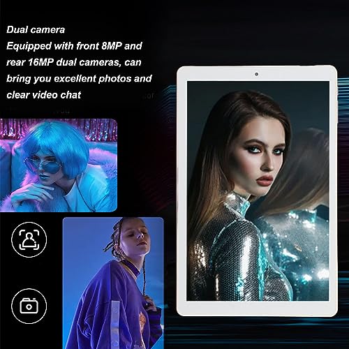 Haofy HD Tablet, Sensitive Touch Screen 4GB 64GB 100-240V 10.1 Inch Tablet 8MP 16MP Camera for Gaming (US Plug)