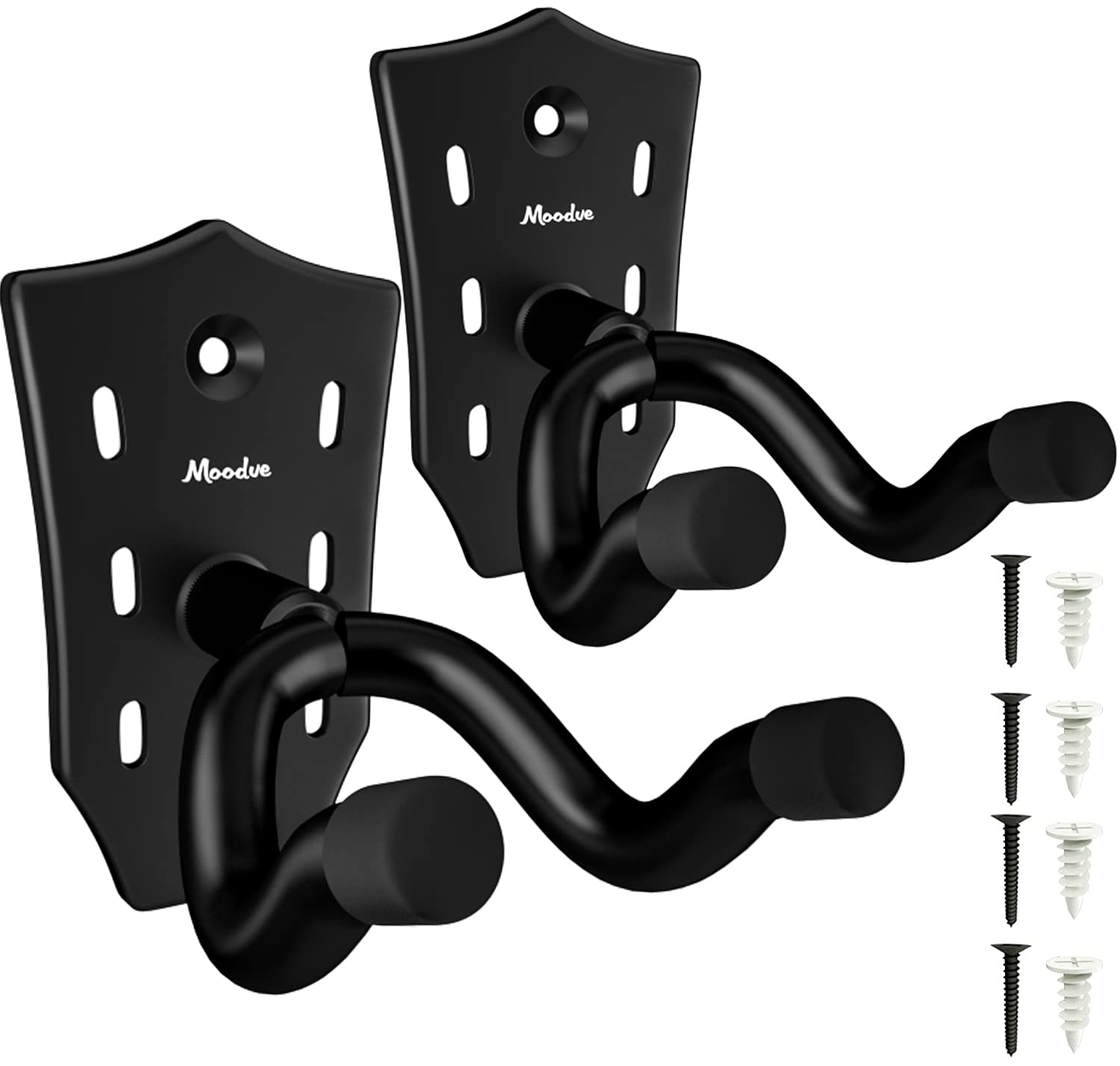 Guitar Wall Mount 2-Pack, Guitar Hanger Guitar Head Shaped, Sturdy Metal Guitar Holder for Wall, Guitar Wall Hanger Stand for Using Acoustic & Electric Guitar Ukulele Mandolin at Home and Studio (2)