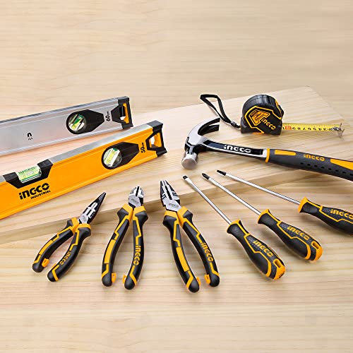 INGCO 6pcs Mini Plier Set, Including 4.5 Inch Combination Pliers, Diagonal Cutting pliers, Needle Nose Pliers, Long Nose Pliers, Flat Nose Pliers, End Cutting Pliers HMPS06115