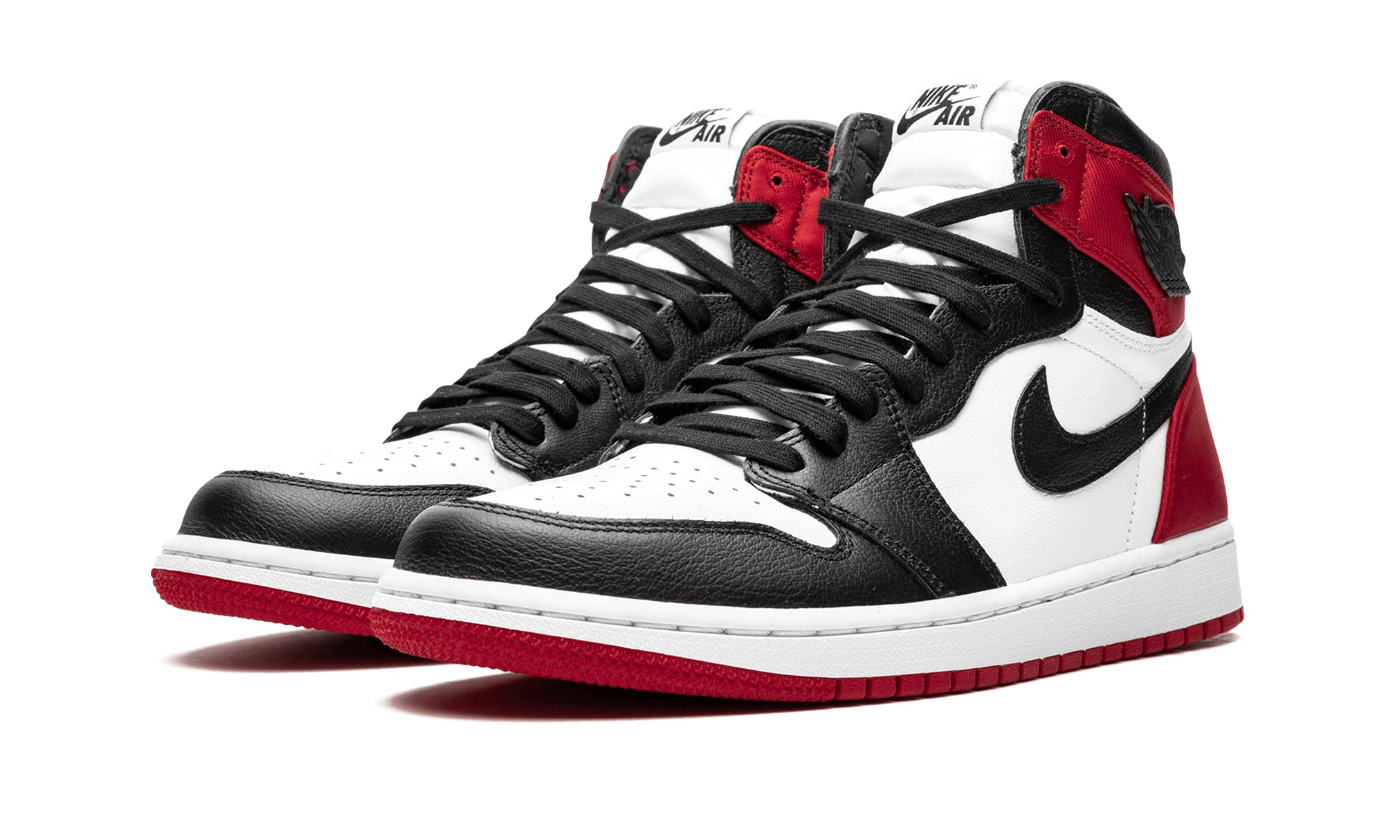 Jordan Womens WMNS Air 1 High OG CD0461 016 Satin Black Toe - Size 8W