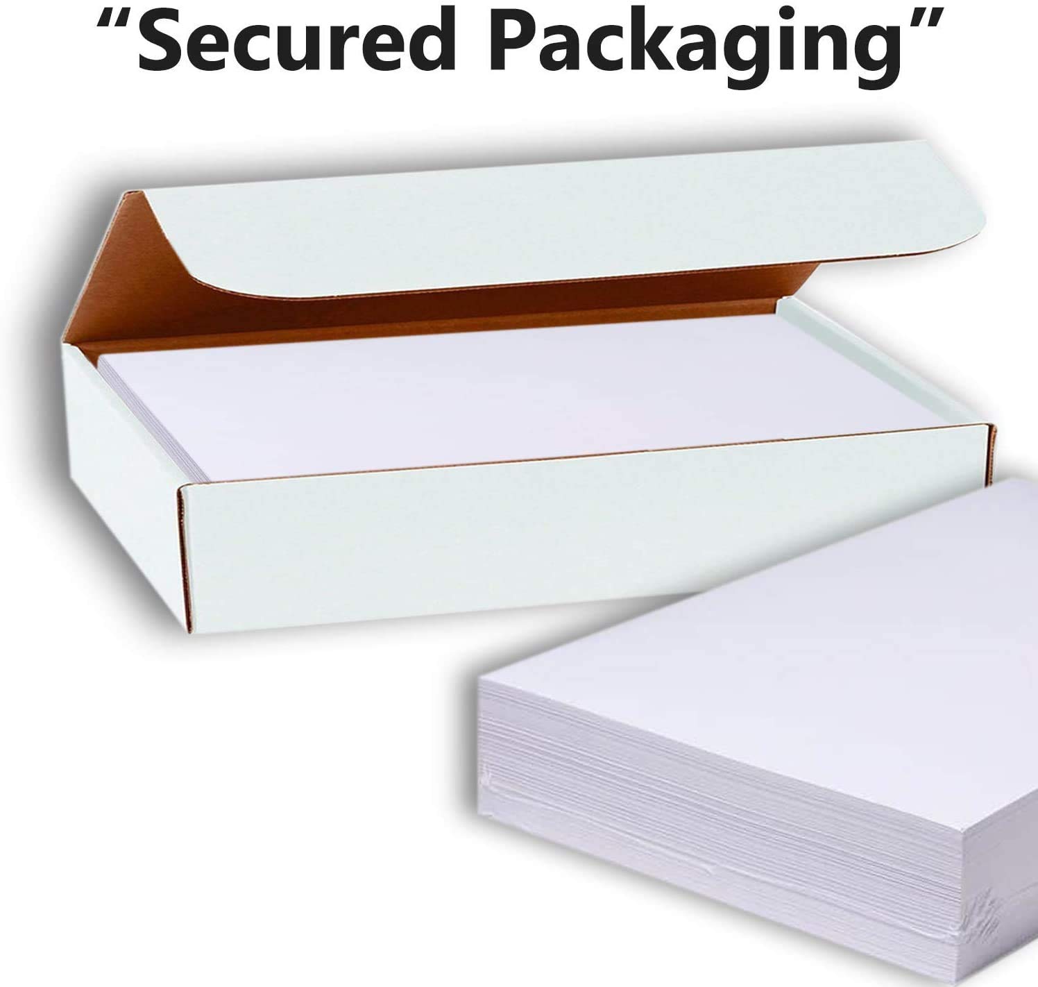 Hamilco White Glossy Cardstock Paper - 8 1/2 x 11" 80 lb Cover Card Stock - 50 Pack
