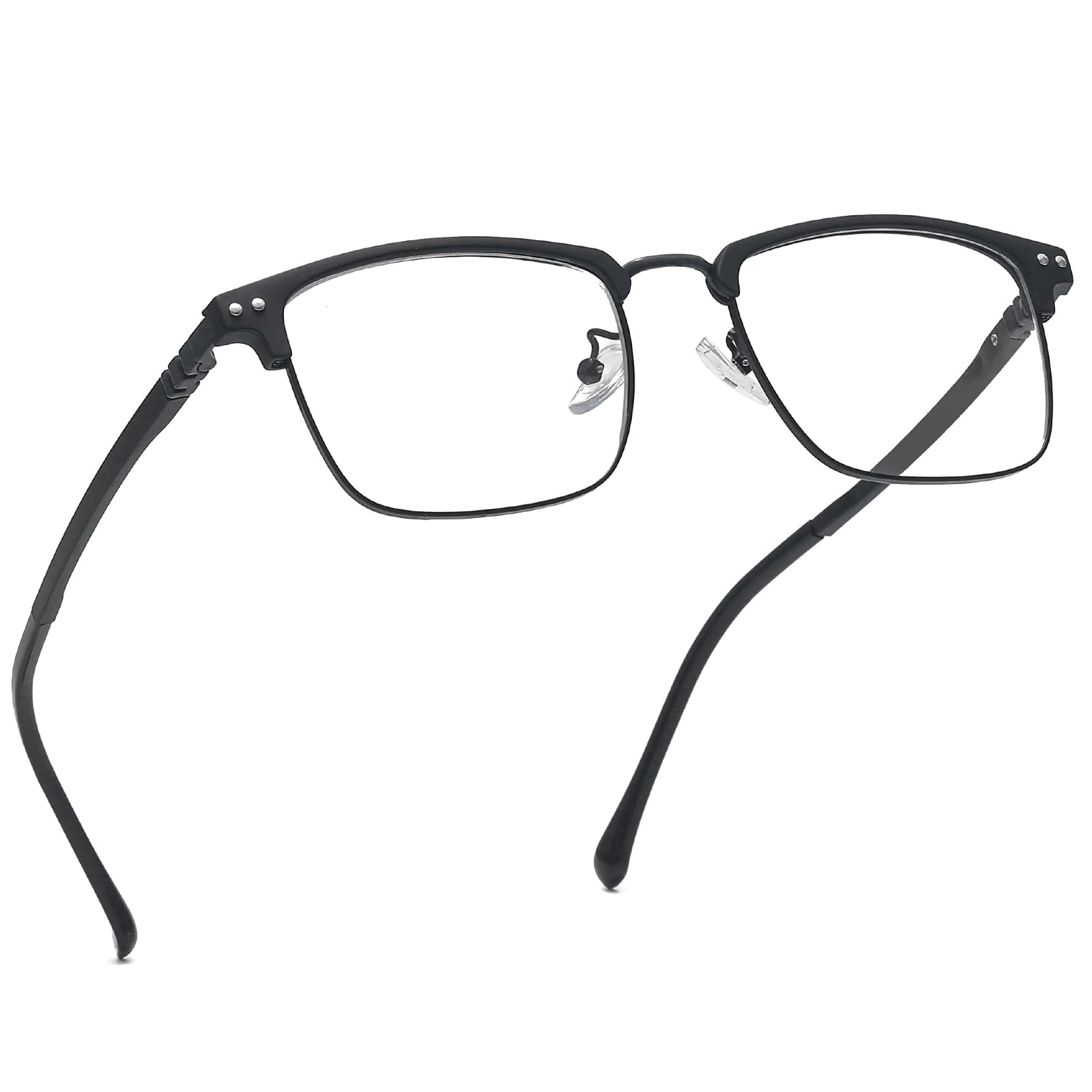 GUZTAG Blue Light Blocking Glasses - Square Computer Glasses Women/Men Eyeglasses Frame，Anti Eyestrain Computer Game Glasses (gray)