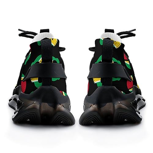 Guyana Flag Skull Women's Walking Running Shoes Athletic Tennis Fashion Sneakers for Men