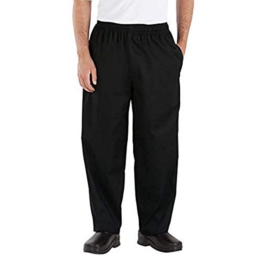 Happy Chef Poly Cotton Print Baggy Pants (Black, X-Large)