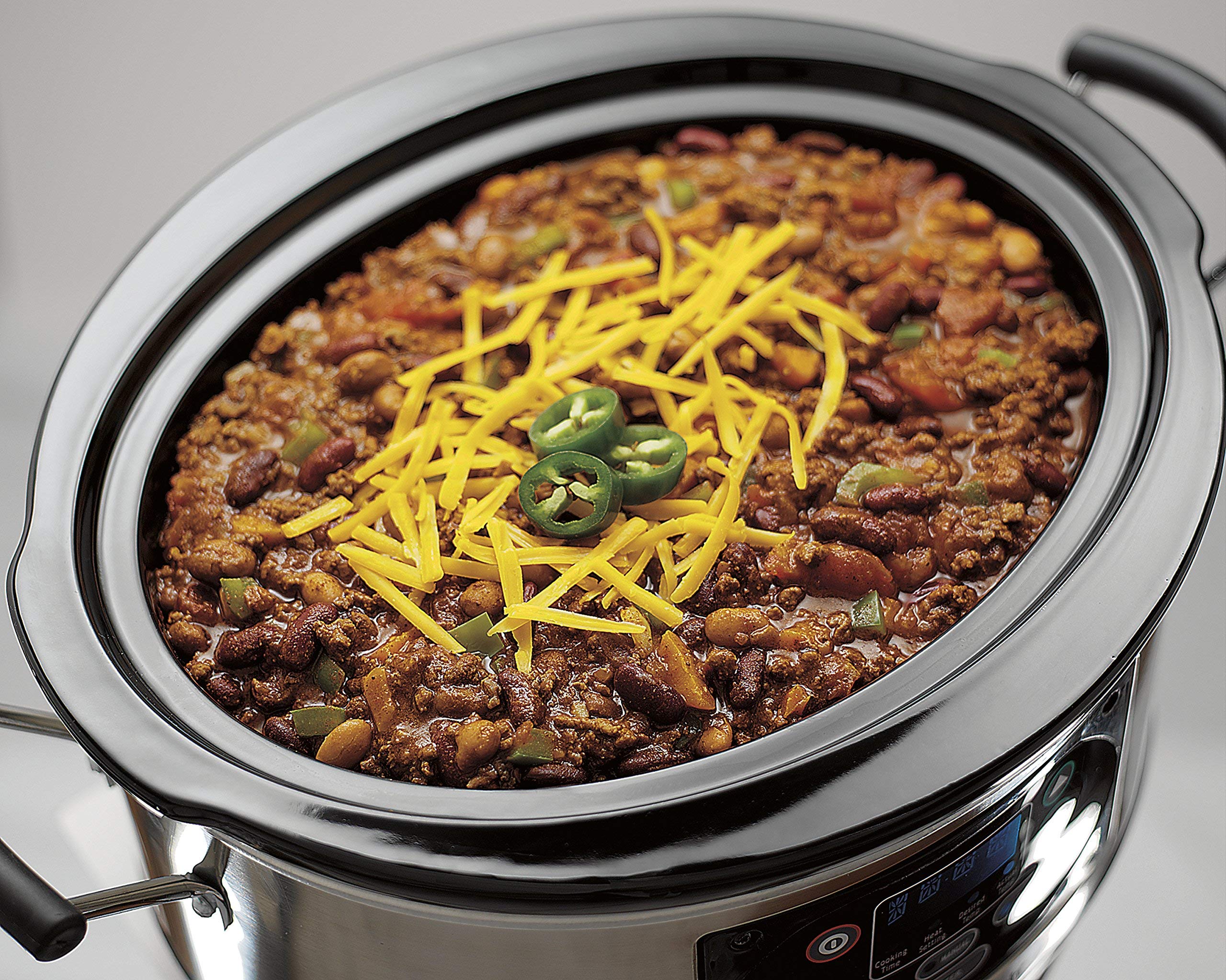 Hamilton Beach 33861 Programmable Slow Cooker, 6 Quart, Dual Digital Timer, Stainless Steel (Renewed)