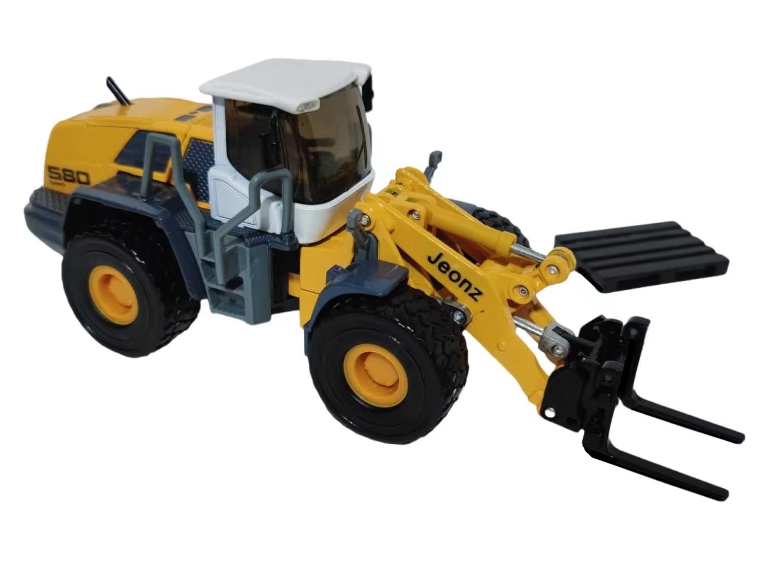 Jeonz 1/50 Scale Forklift Truck Front Wheel Loader Toy Metal Construction Vehicles Diecast Loader Model