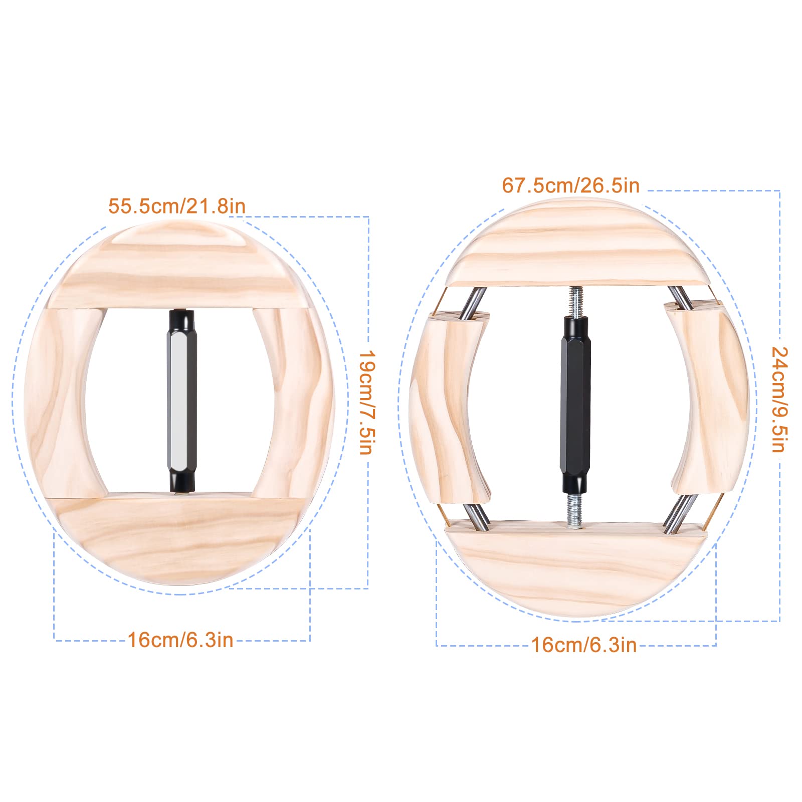 H.Busque Hat Stretcher for Fitted Hats for Cowboy Men Baseball Cap Hat Extender Shaper for Fedoras with Turnbuckle Adjustable Size 7 1/2 to 9 3/4 Black