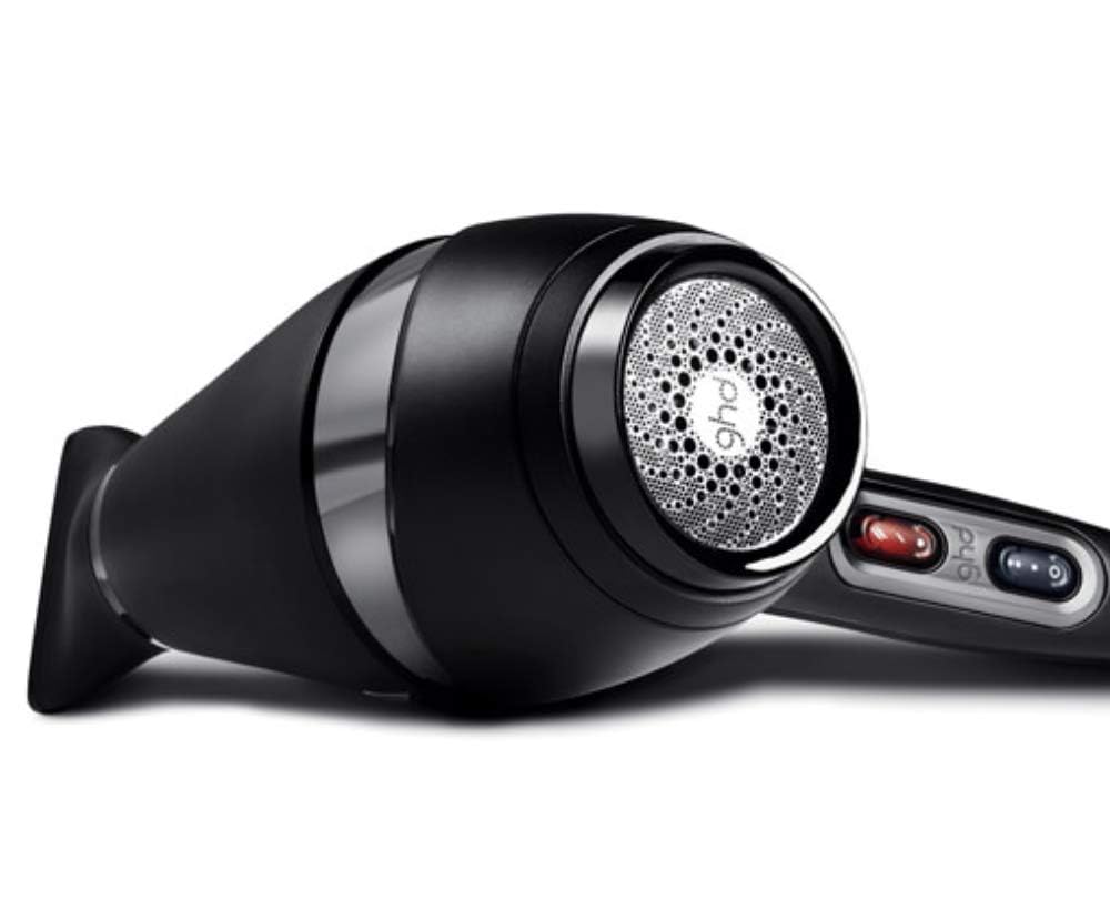 ghd Air Hair Dryer β 1600w Professional Blow Dryer, Salon Strength Motor, Concentrator Nozzle, Adjustable Temperature Setting, and Ionic Technology for Super-Fast Drying β Black