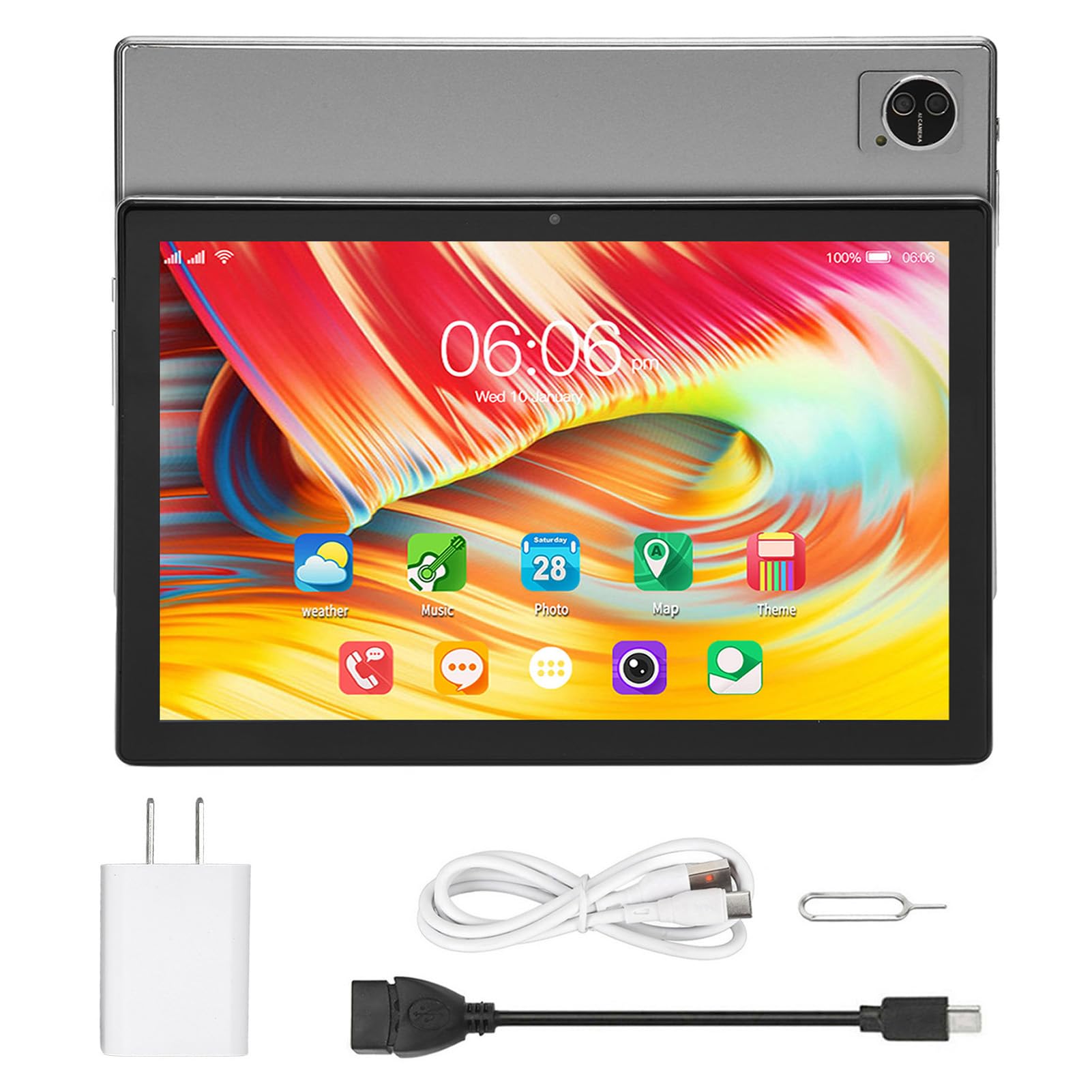 Gugxiom Tablet PC, 10.1 Inch FHD Business Tablet, Octa Core Gaming Tablet, 4G LTE Calling Tablet, 8GB RAM 256GB ROM, 8+16MP Camera, for Android 12, 7000mAh (Violet)
