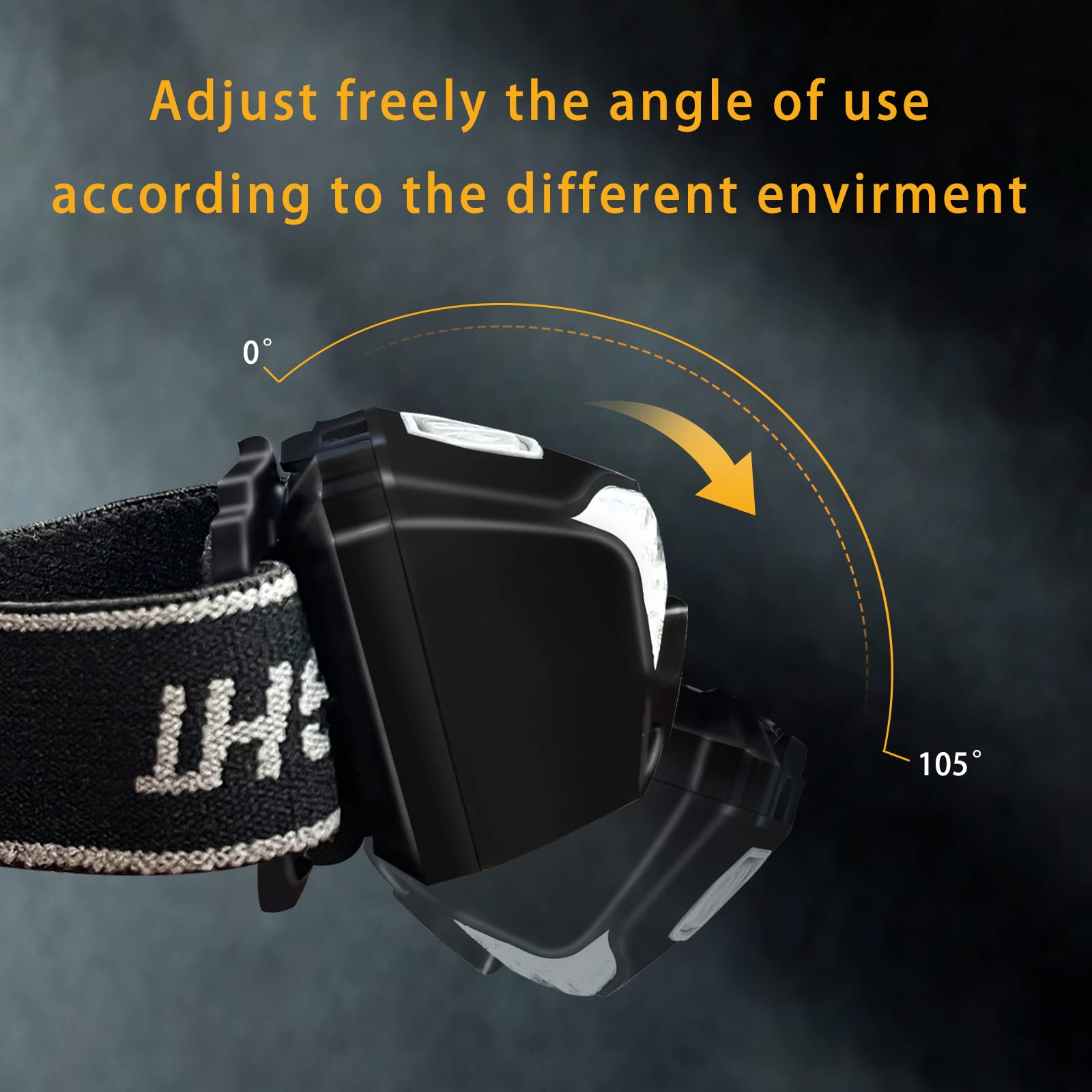 Headlamp Rechargeable LED 500 Lumen Headlamps Battery Powered Waterproof IP65 Head Lights for Forehead USB-C Rechargeable Head Lamps for Adults Head Lantern for Camping Running Cycling Fishing