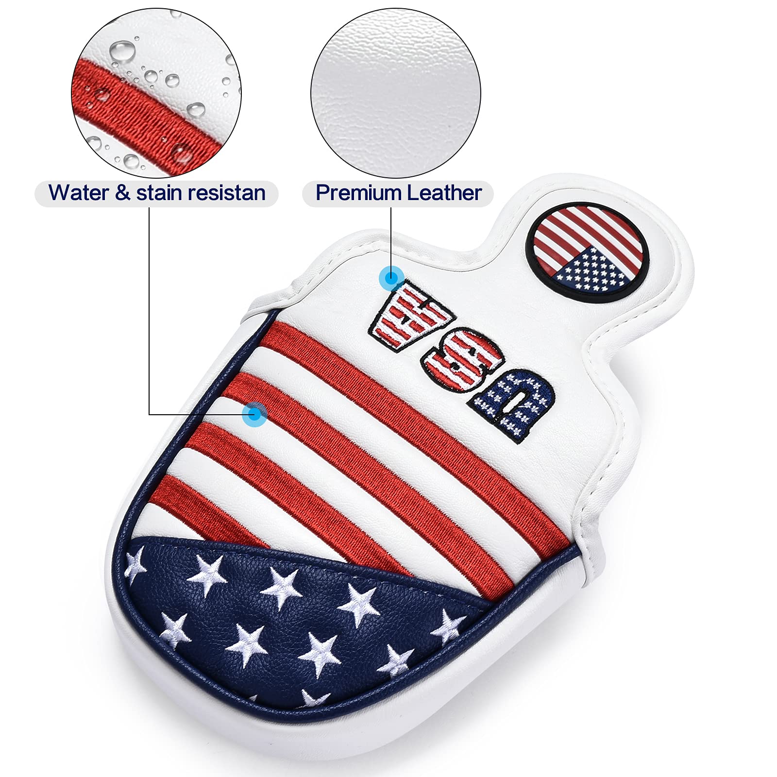 Golf Mallet Putter Headcover for Odyssey White Hot,Heel-Shaft Putter Cover with Strong Magnetic