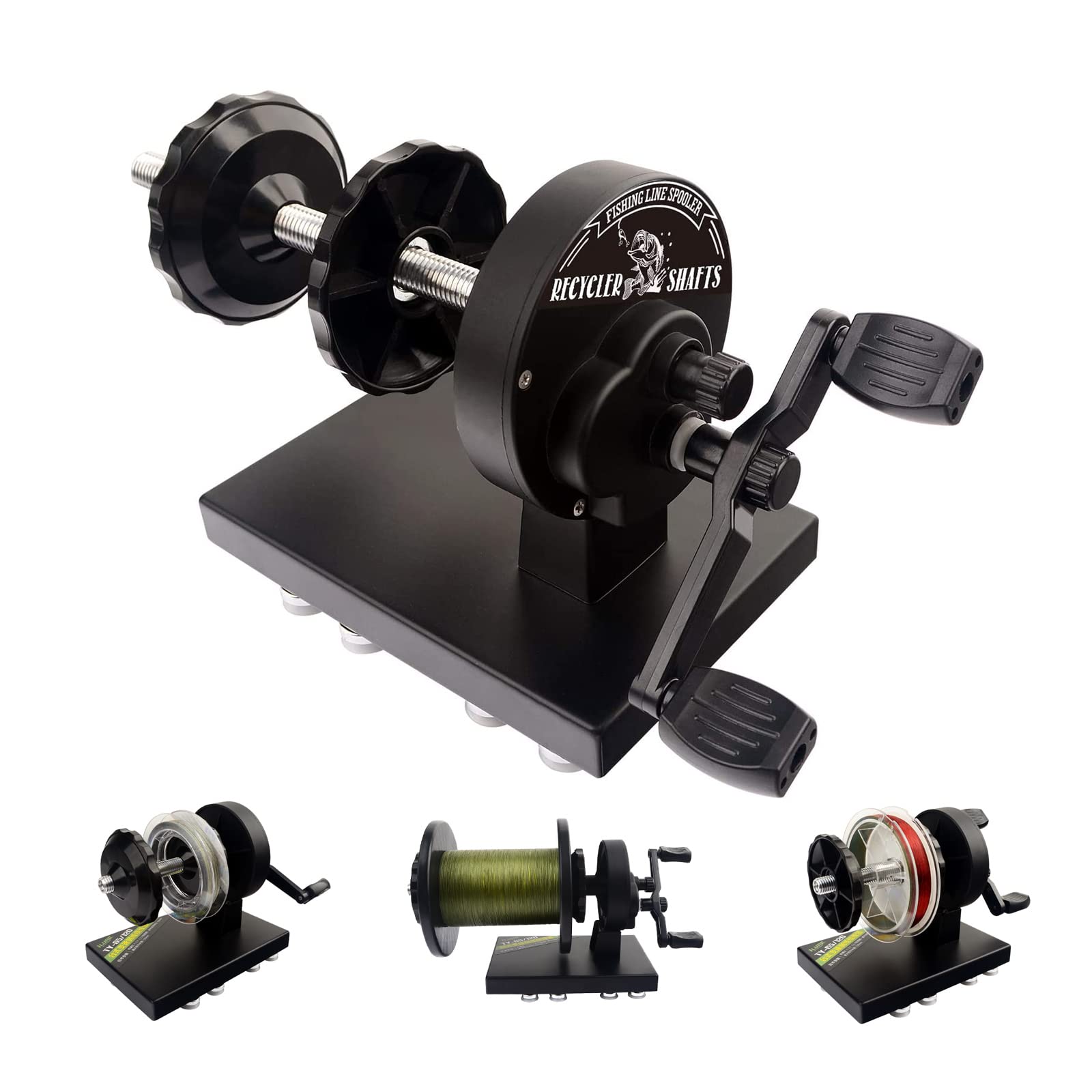 iLure Fishing Line Spooler Winder Machine for Spinning Reel Spool Spooling Station System Spooler with Suckers and Elongated Shaft