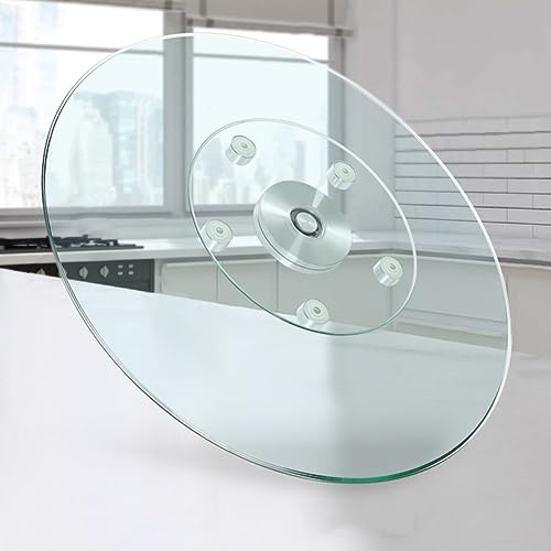 HIMMS Lazy Susan's Turntable Organizer Round Glass Turntable Heavy Duty Rotating Serving Tray For Kitchen Dining Table Centerpiece, Diameter 80cm/31.4in (Size : 60cm/23.6in)