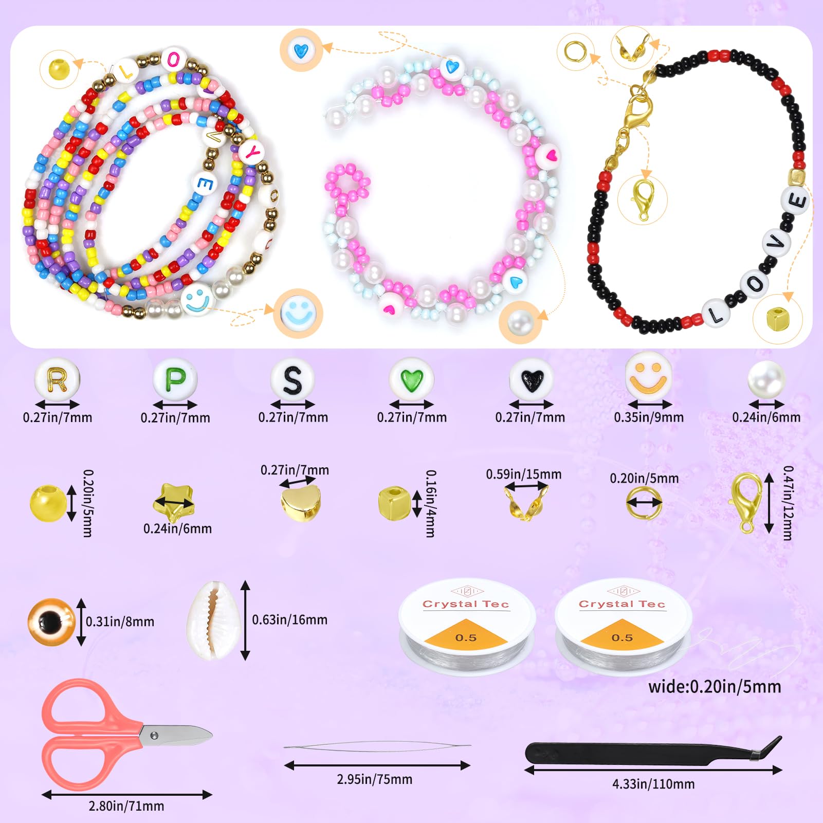 Ghguole 168 Colors 68000pcs 2mm Glass Seed Beads for Jewelry Making Kit, Small Beads Bracelet Making Kit, Tiny Beads Necklace Making Kit with Letter Evil Eye Beads & Charms Pendants, DIY, Art