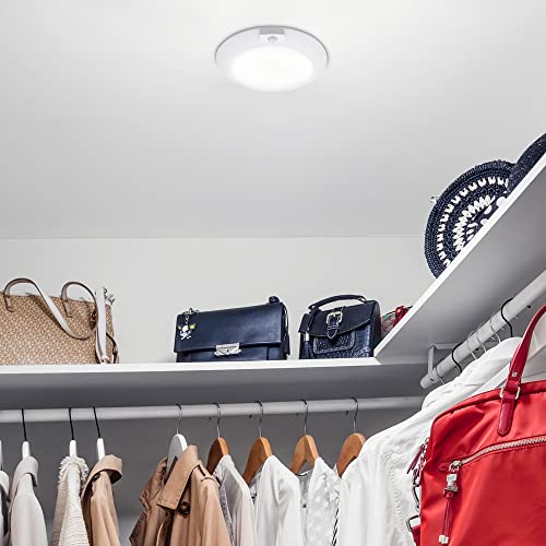 Maxxima 6 in. Round Motion Sensor LED Ceiling Mount Light Fixture - 3000K Warm White, 600 Lumens, Indoor Dome Light, Ideal for Closet, Hallway, or Kitchen Pantry Lighting